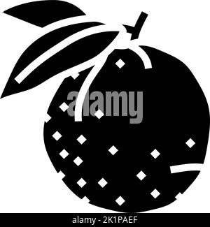 cut tangerine leaf glyph icon vector illustration Stock Vector Image ...