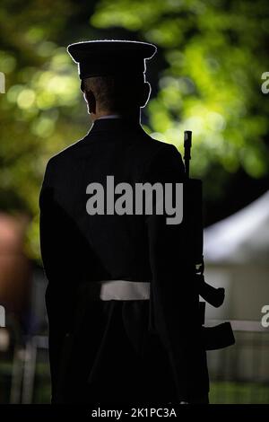 ARMED FORCES REHEARSAL FOR THE WINDSOR FUNERAL PROCESSION. Members of ...