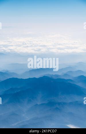 Ten thousand meters high altitude aerial photography of continuous ...