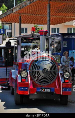 Tourist train for city sightseeing, Vaduz, Liechtenstein, Europe Stock ...