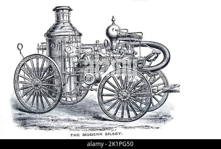 fire, fire brigade, fire engine, hand-drawn fire apparatus, J ...