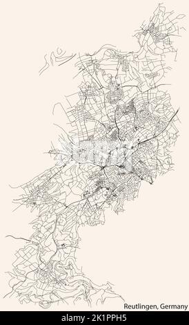 Street roads map of REUTLINGEN, GERMANY Stock Vector Image & Art - Alamy