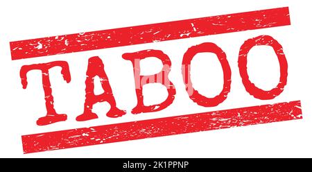 TABOO text written on red rectangle stamp sign Stock Photo - Alamy