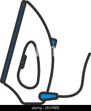 Steam Iron Icon. Editable Bold Outline With Color Fill Design. Vector ...