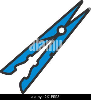 Cloth Peg Icon. Editable Bold Outline With Color Fill Design. Vector ...