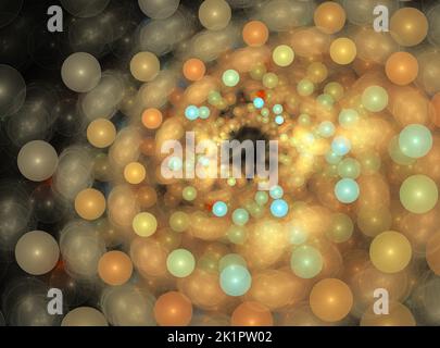 Bokeh color interspersed with bright color lights. Fractal abstract ...