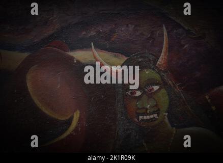 painting Halloween oil color devil , hell , Satan , ghost Stock Photo ...