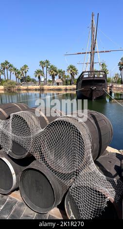 Reproduction of the boat with which Christopher Columbus discovered ...
