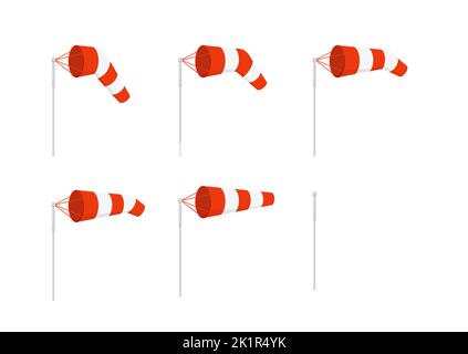 Windsock wind speed and direction chart vector illustration Stock ...