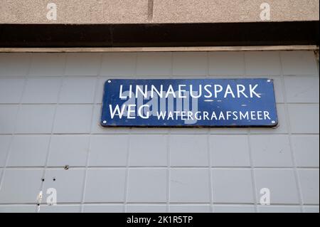 Street Sign Linnaeusparkweg At Amsterdam The Netherlands 4-8-2021 Stock ...