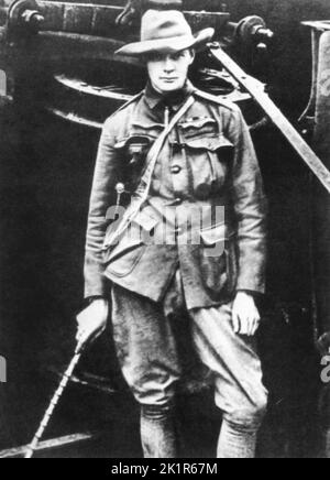 Winston Churchill in post-war photograph dressed in RAF uniform Stock ...