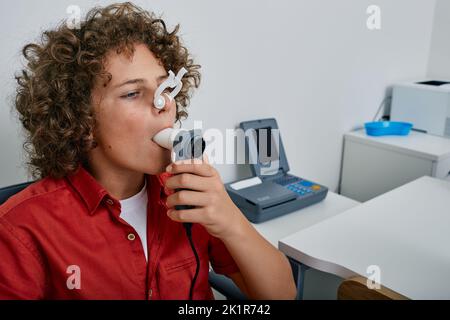 Pulmonary Function Test PFT Medical check up test tube with biological ...