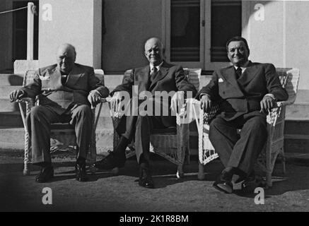 President Eisenhower, Joseph Laniel, Winston Churchill Stock Photo - Alamy