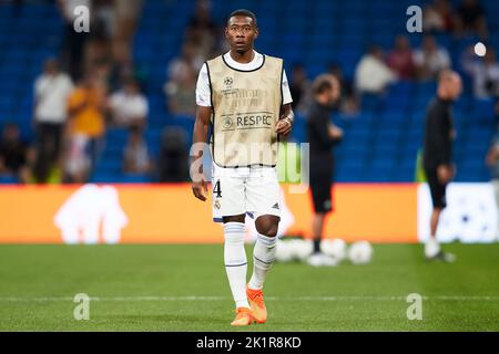 David Alaba of Real Madrid CF is seen in action during a training ...