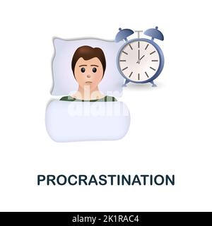 Procrastination icon from personal productivity collection. Simple line ...