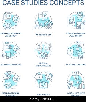 Case studies icon logo sign vector outline in black and white color ...