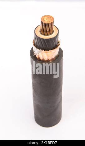 Cross section of high-voltage cable, polymer insulation Stock Photo - Alamy