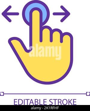 Move to right pixel perfect yellow RGB color icon Stock Vector Image ...