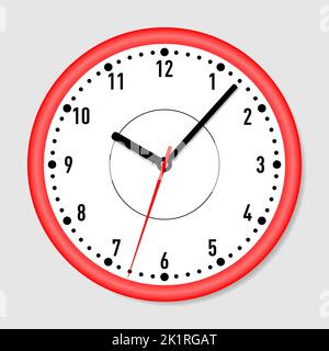 Clock face on white background. Classic black and white round wall ...