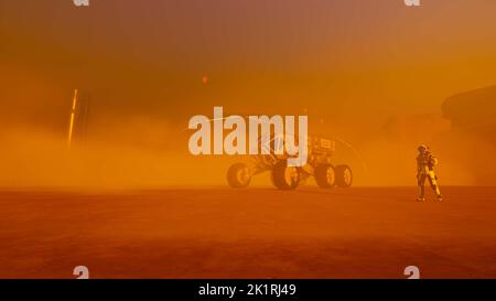 Humans on Mars. Extremely detailed and realistic high resolution 3D ...