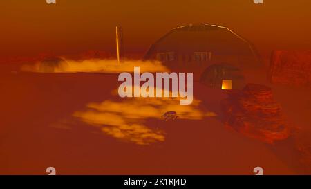 Humans on Mars. Extremely detailed and realistic high resolution 3D ...