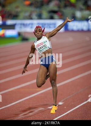 Yanis David participating in the long jump of the European Athletics ...