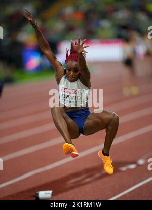 Yanis David participating in the long jump of the European Athletics ...