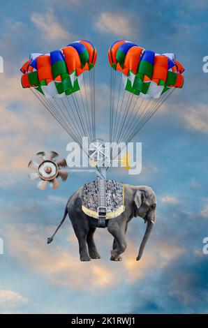 Fantasy Flight of the Elephant Stock Photo - Alamy