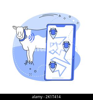 GPS tracking collars isolated cartoon vector illustrations Stock Vector ...