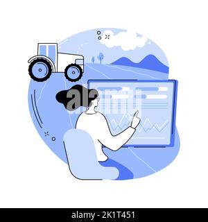 Analytics for crop yield forecast isolated cartoon vector illustrations ...