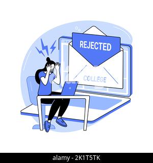 Getting rejection letter isolated cartoon vector illustrations. Crying ...