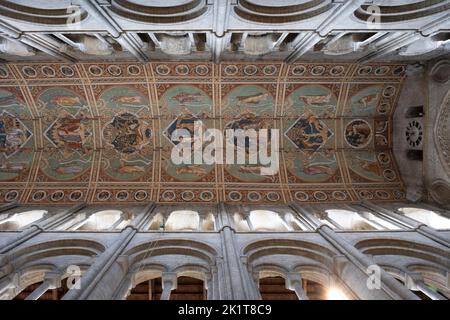Ceiling of a medieval church showing a painted celestial design Stock ...