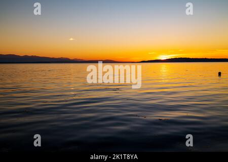 Sunset over Puget Sound; Whidbey Island; Washington; USA Stock Photo ...