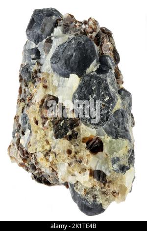 sapphirine on matrix from Betroka, Madagascar isolated on white ...