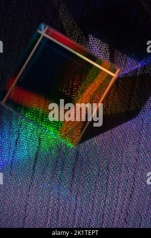 Luminous prism cubes refract light in different colors Stock Photo - Alamy