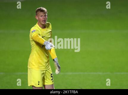 Tottenham Hotspur goalkeeper Adam Hayton during the Papa John's Trophy ...