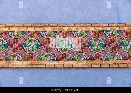 Decorated tiles of the old Slaughterhouse of Tortosa, catalan modernism ...