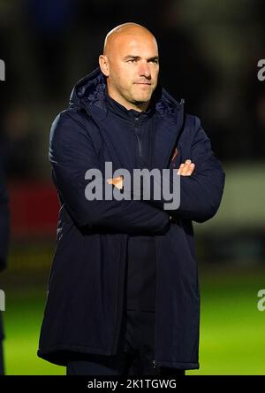 Salford City manager Neil Wood (left) and assistant manager Simon Wiles ...