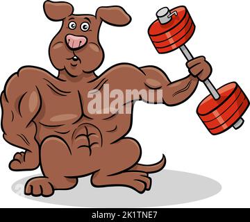 cartoon athlete dog training with barbells Stock Vector Image & Art - Alamy