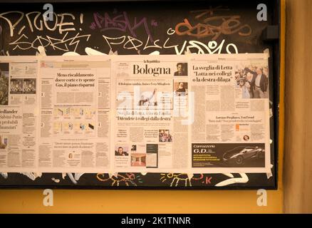 La Repubblica Newspaper posted on free Public Reading Board Bologna ...