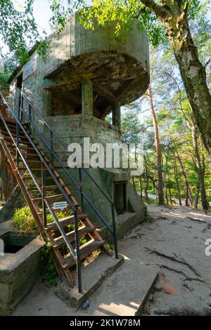 Old concrete infantry bunker in the woods of Hel, Poland. Old military ...