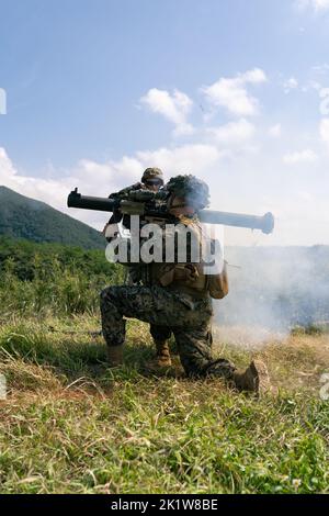 Marines fire Shoulder-Launched Multipurpose Assault Weapons Stock Photo ...