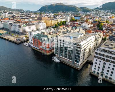 Aerial drone photo Bergen Norway Stock Photo - Alamy