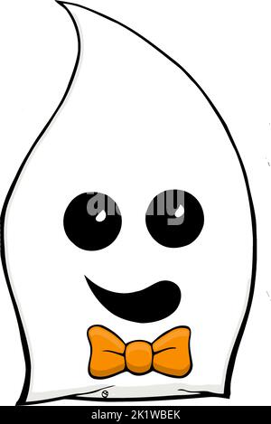 cartoon ghost face with orange bow tie Stock Vector Image & Art - Alamy