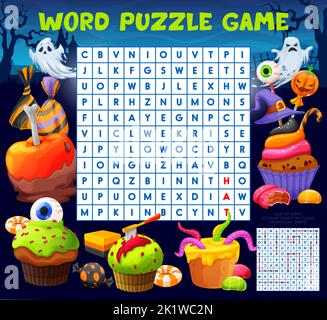 Cupcakes, cakes and desserts. Word search puzzle game worksheet. Kids ...