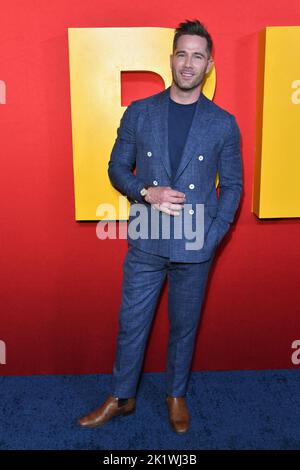 Luke Macfarlane attends the premiere of "Bros" at AMC Lincoln Square on ...