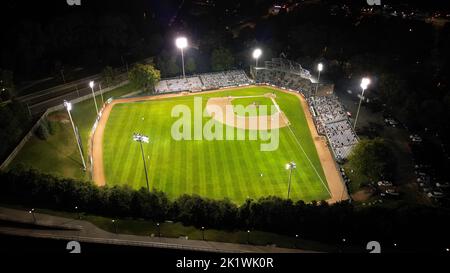 Sept 20 2022, Labatt park at night Aerial in London Ontario Canada ...