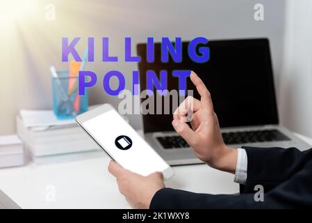 Sign displaying Killing Point. Business concept Phase End Review Stage ...