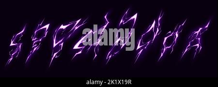 Lightning bolt hit into ground, vfx effect. Electric thunderbolt strike ...