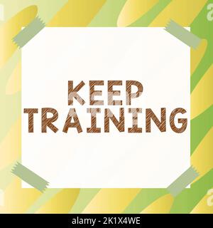 Writing displaying text Keep Training, Business overview Grounding ...